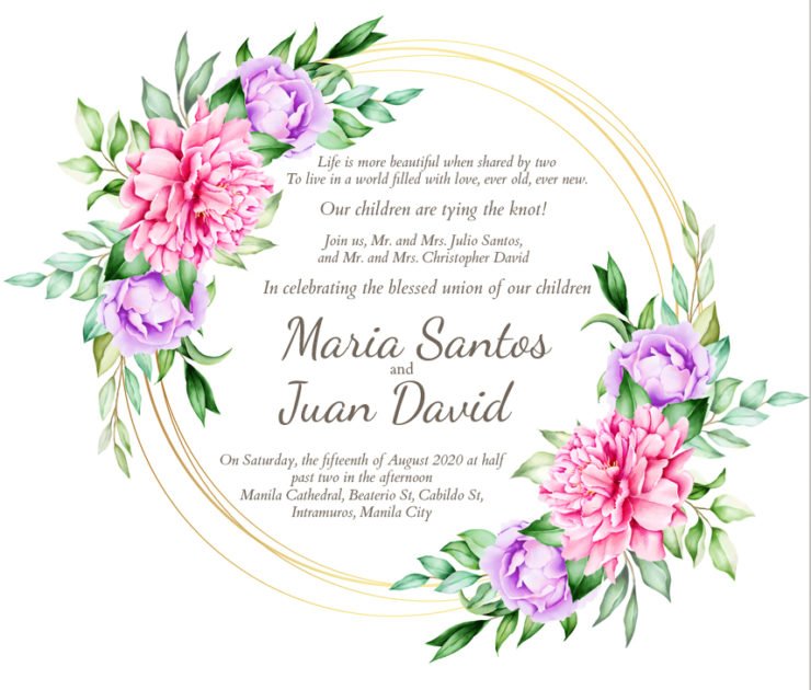 What Are The Parts Of A Filipino Wedding Invitation Nuptials PH