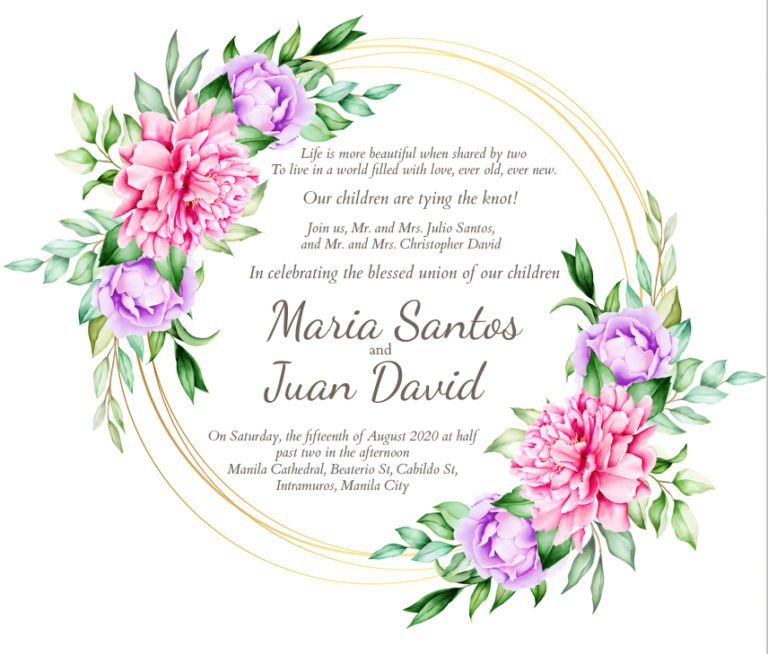 What are the Parts of a Filipino Wedding Invitation? | Nuptials PH